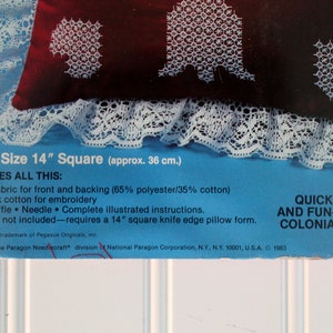 Chicken Scratch Teneriffe Embroidery Snowflaking Kit Lace Edged Pillow ...