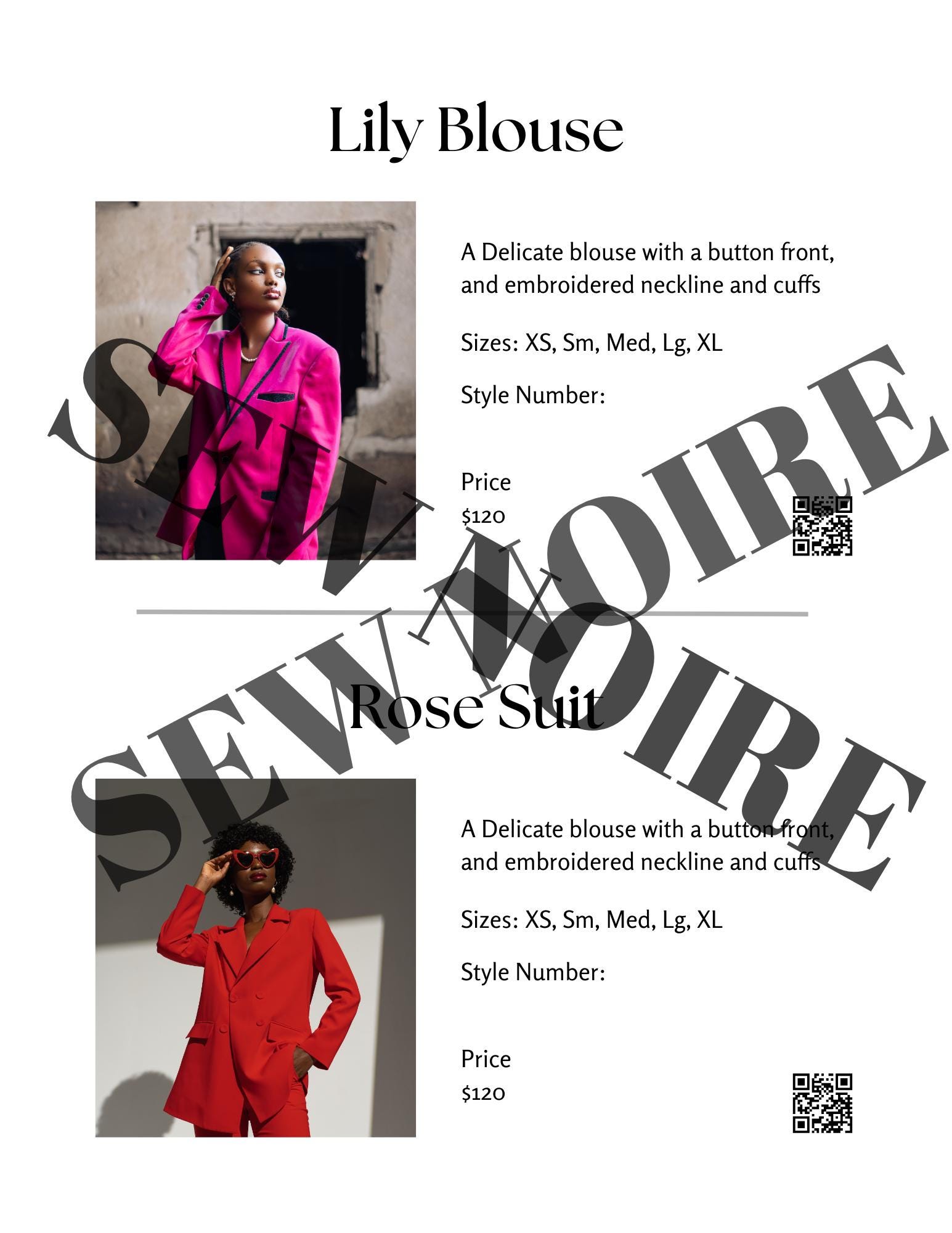 Fashion Lookbook Template | Editable Line Sheet Canva | Minimalist ...