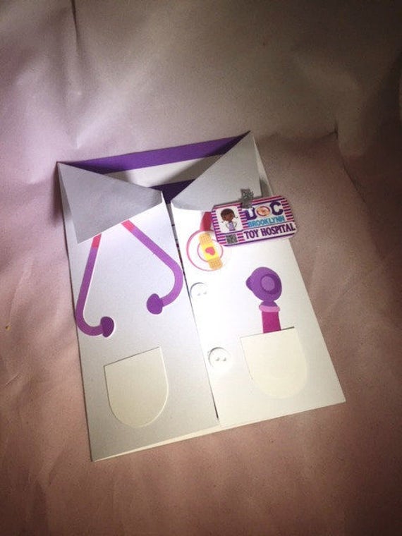 Adorable Doc Mcstuffins [Inspired] Lab Coat Invite Birthday party 1st ...