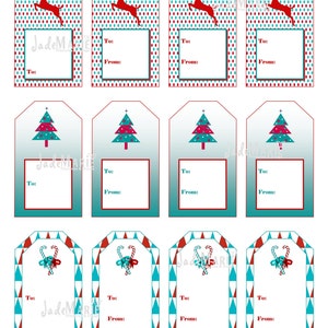 Christmas Holiday Gift Tags- Instant Download - Etsy