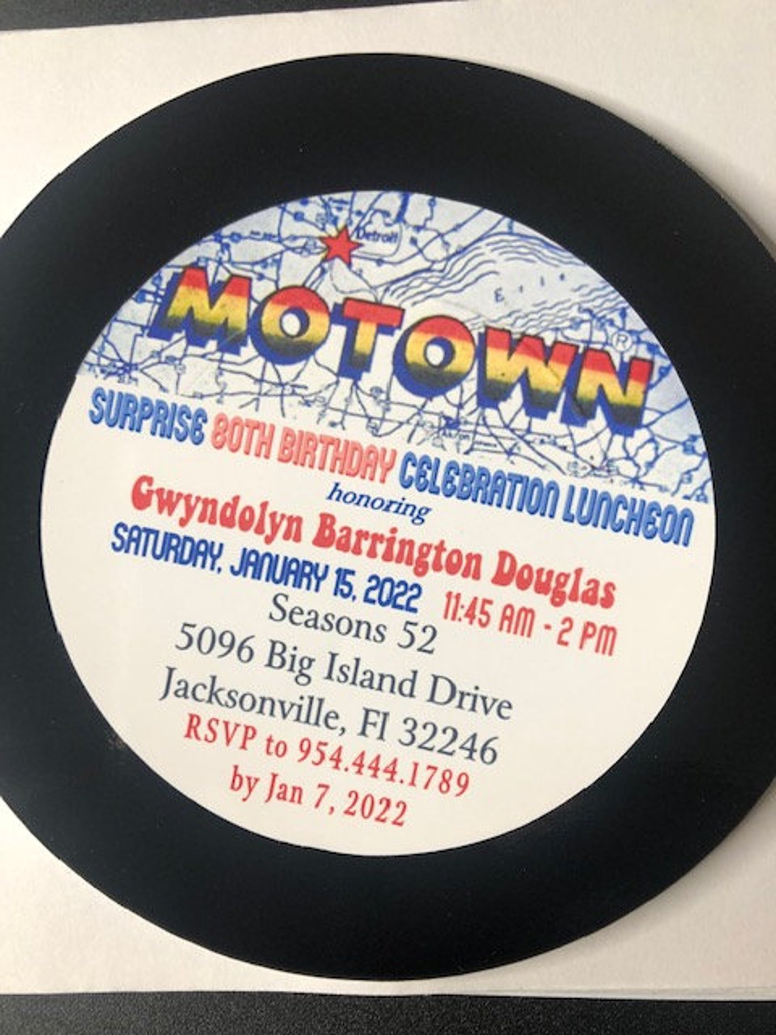 Classic Old School Invitation Party Wedding 45 Record Motown Inspired ...