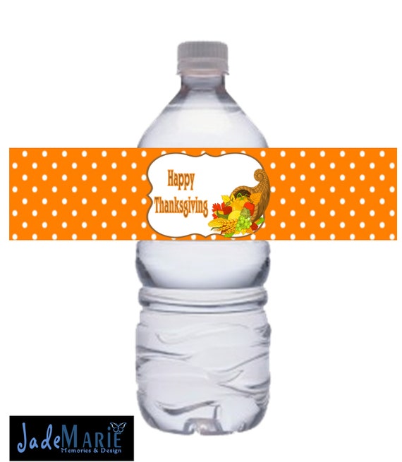 Thanksgiving Water Bottle Labels- Printable labels DIY by JadeMarie ...