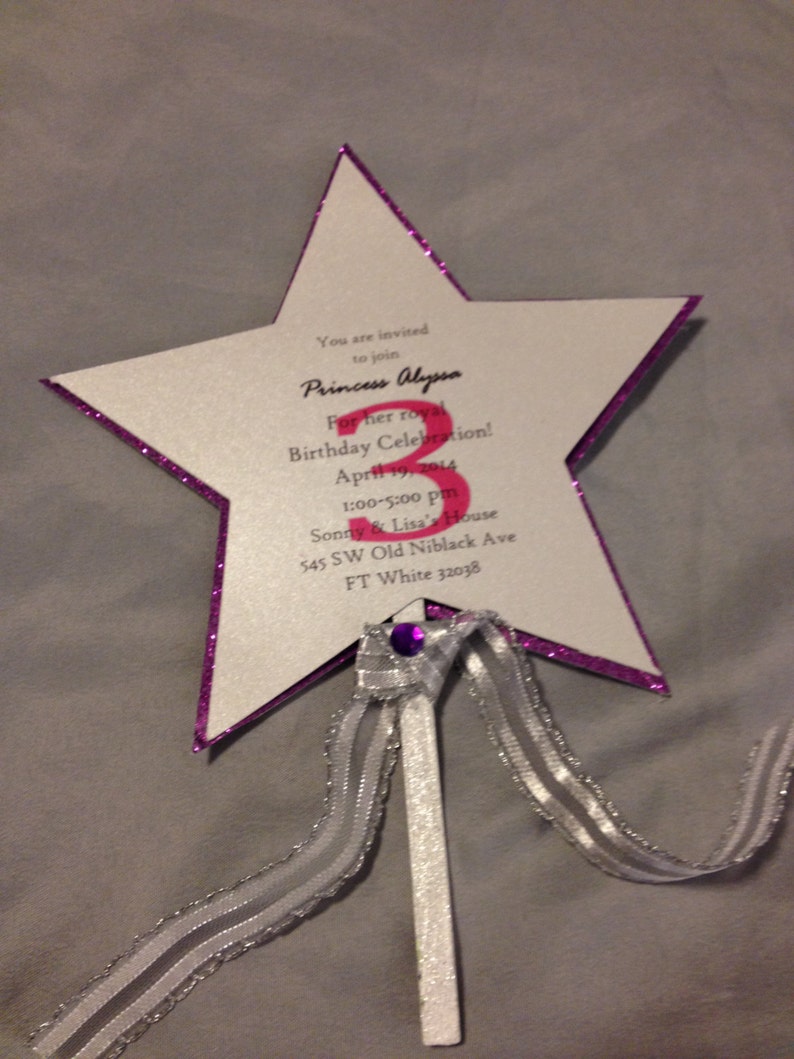 Princess Wand Invites Princess Wand Invitations Fairy Wand - Etsy