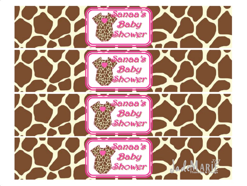 Printable Giraffe Print Water Bottle Labels Bachelorette Party - Etsy