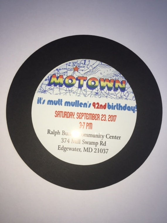 Classic Old School Invitation Party Wedding 45 record Motown inspired ...