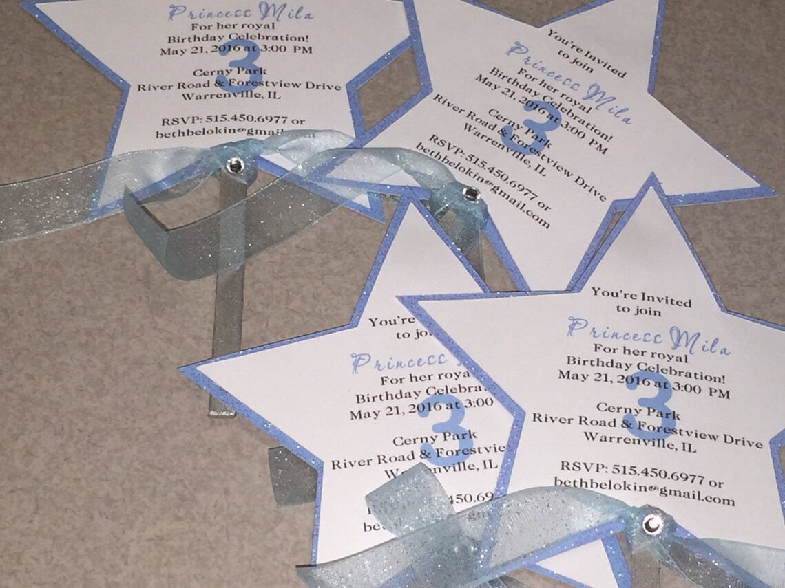 Princess Wand Invites Princess Wand Invitations Fairy Wand - Etsy