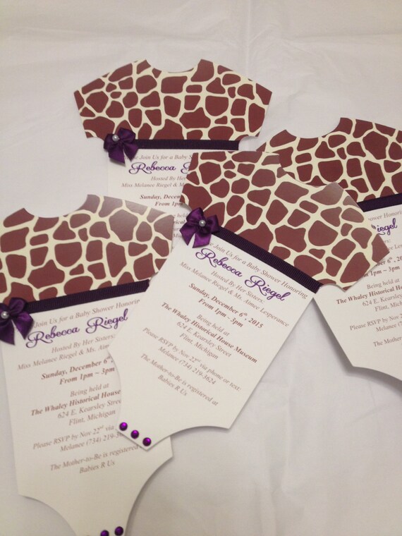 Unique Baby Shower Onesie Invitation Girl Invite Sip and See Adoption ...