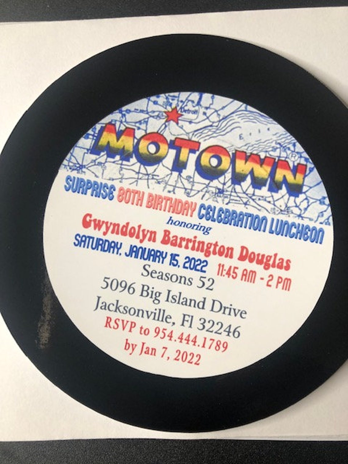 Classic Old School Invitation Party Wedding 45 Record Motown Inspired ...
