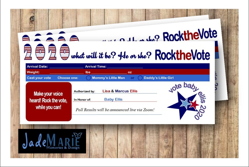 2020 Election Baby Drive by Gender Reveal Invite Baby Ballot - Etsy
