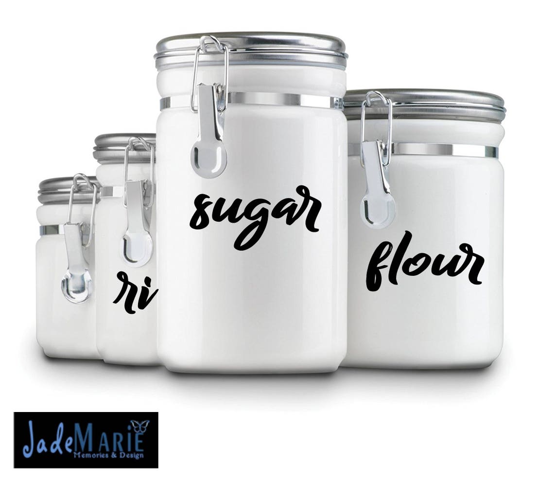 Kitchen Canister Decal, Kitchen Organization, Custom Kitchen Decal ...