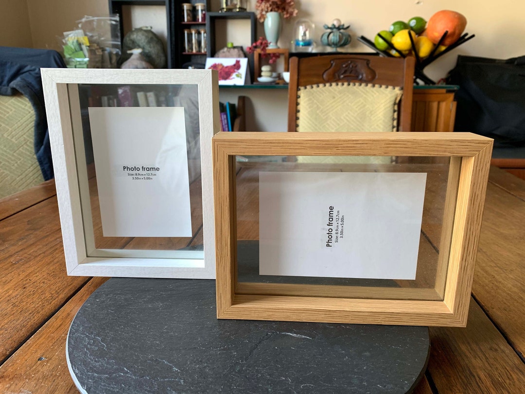 1 Small Float Floating Glass Reversible Double Sided MDF Wood Frame 2 ...