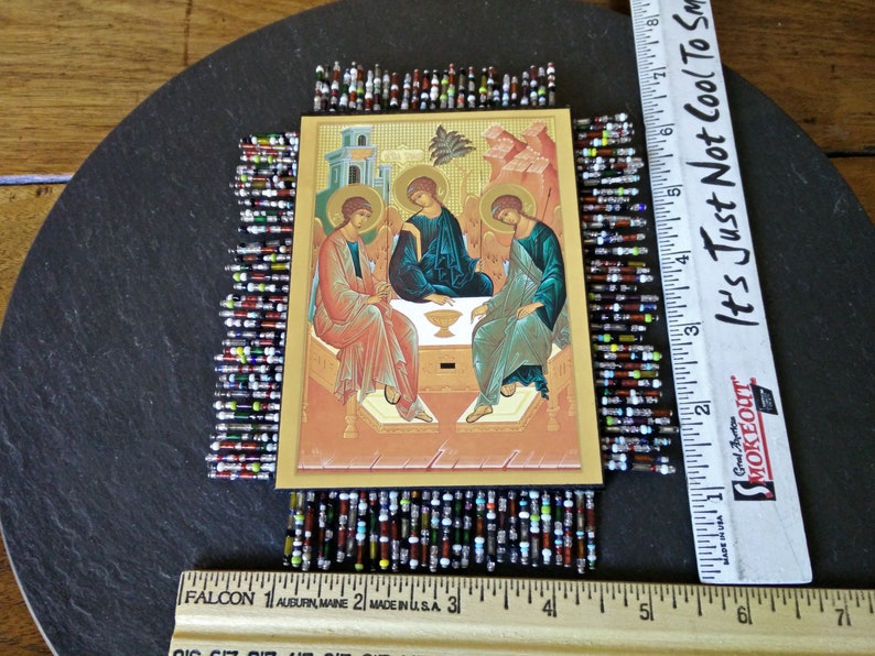 VTG Trinity Three Angels Andrei Rublev Icon Plaque Mixed Media - Etsy