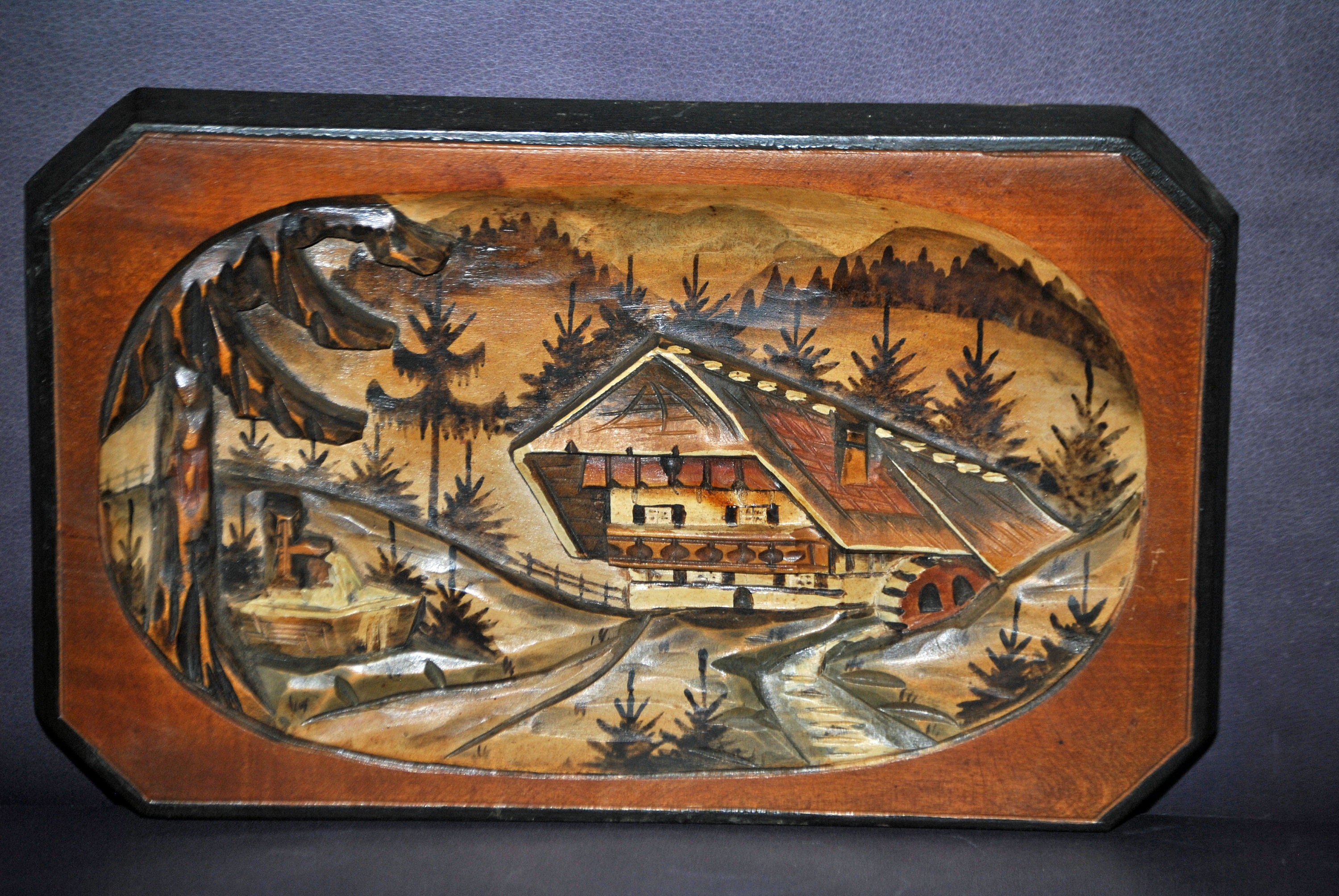 HANDCARVED 3D GERMAN LANDSCAPES 1962 garantiert Handarbeittranslation ...