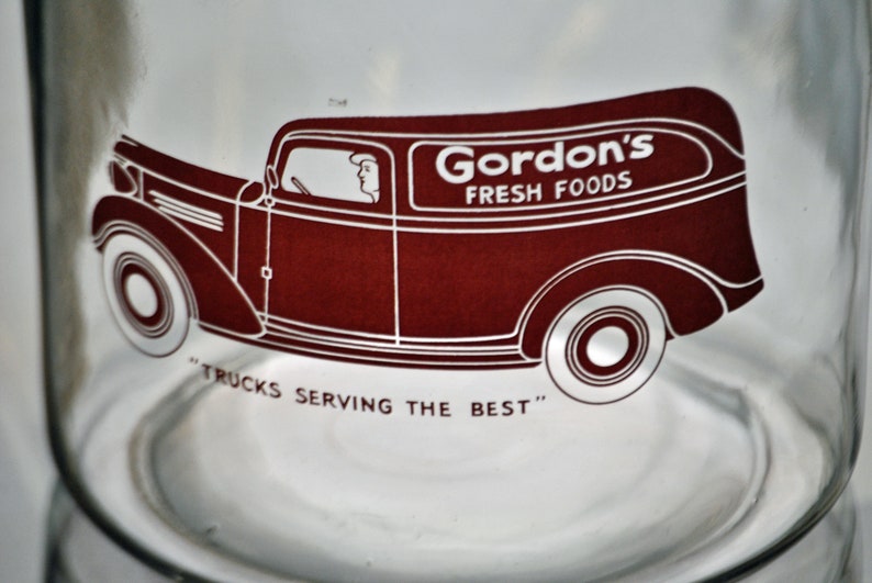 GORDON'S FRESH FOODS Vintage Glass Display Jar w Glass | Etsy