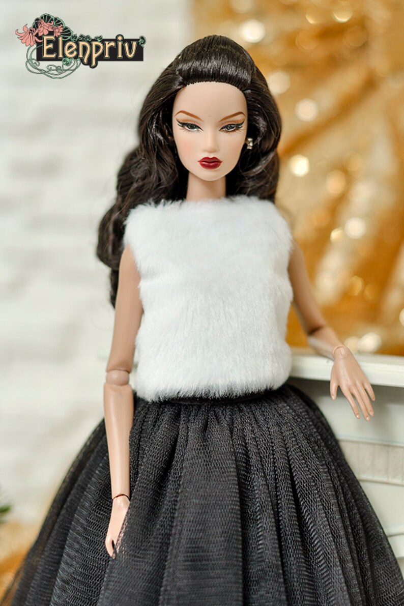 Elenpriv White Faux Fur Tank Top For Fashion Royalty Fr2 And Etsy