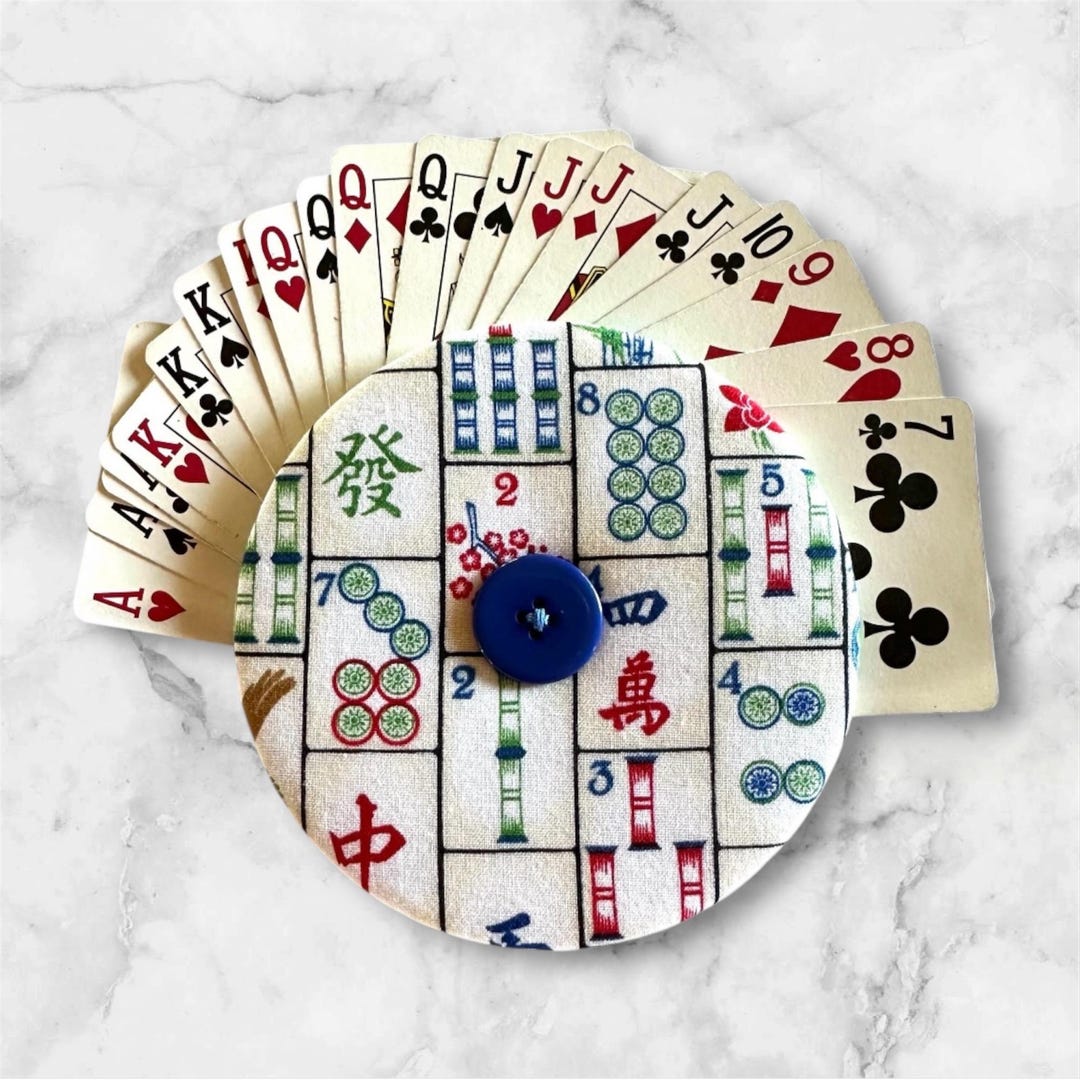 Mahjong Fabric Playing Card Holder, Mahjong Gift, Card Enthusiast Gift ...