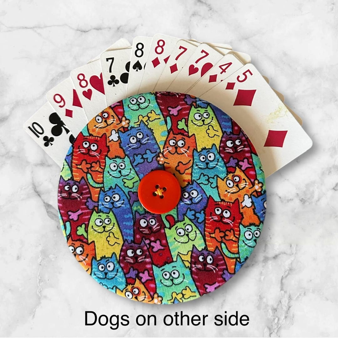 CATS and DOGS Playing Card Holder, Card Playing Gift, Fabric Card ...