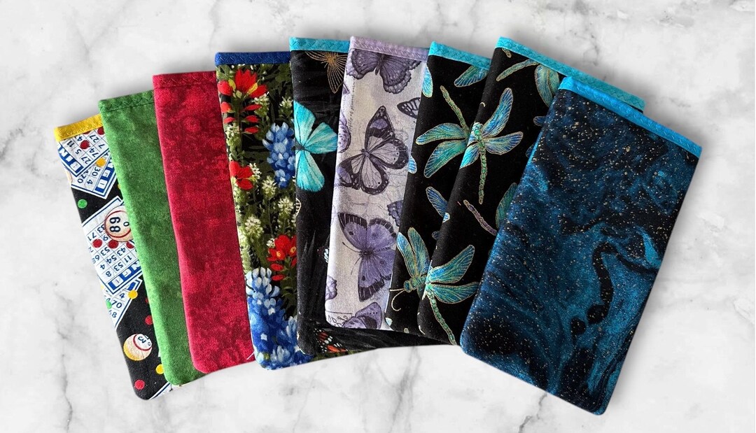 Fabric Cell Phone Case, Handmade Cloth Phone Pouch, Open-end Sunglass ...