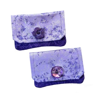 Lavender/purple Credit Card Holder, Gift for Women, Fabric Pocket ...