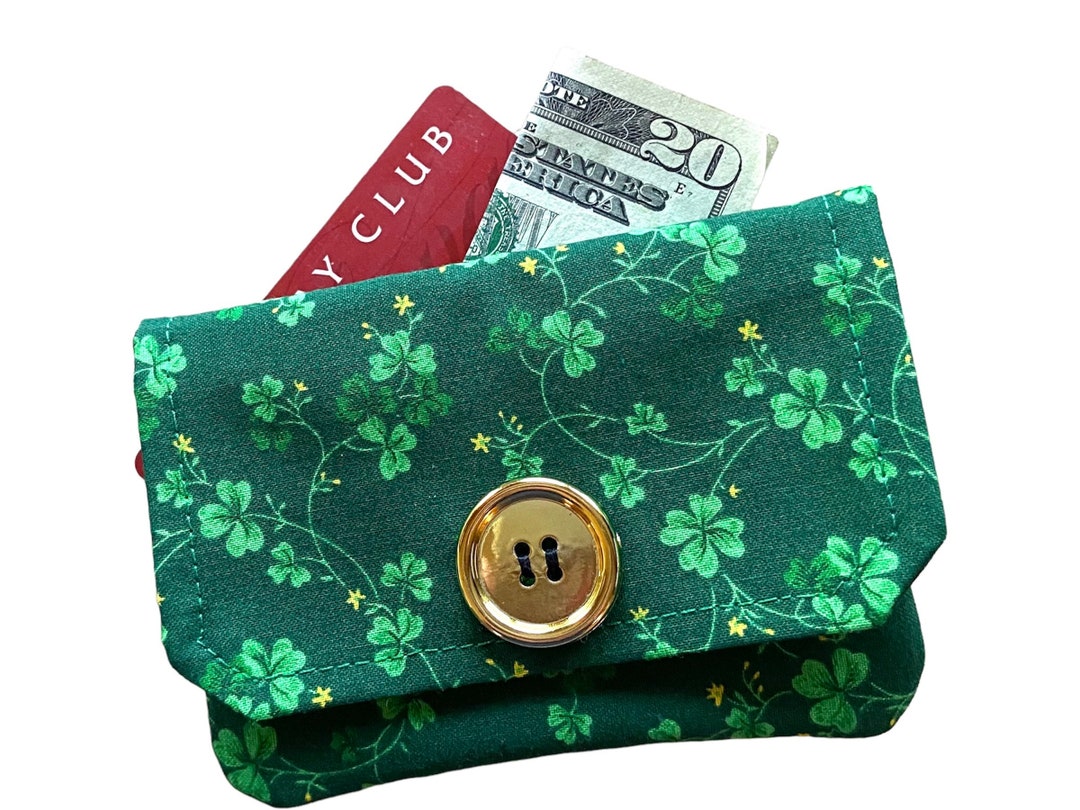 Shamrock Fabric Card Holder Wallet for Women, Credit Card Holder, Irish ...
