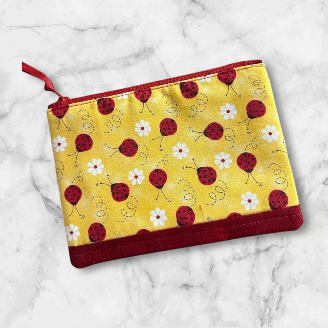 Ladybug Fabric Zipper Pouch, Ladybug Gift, Handmade Bag, Ready to Ship ...