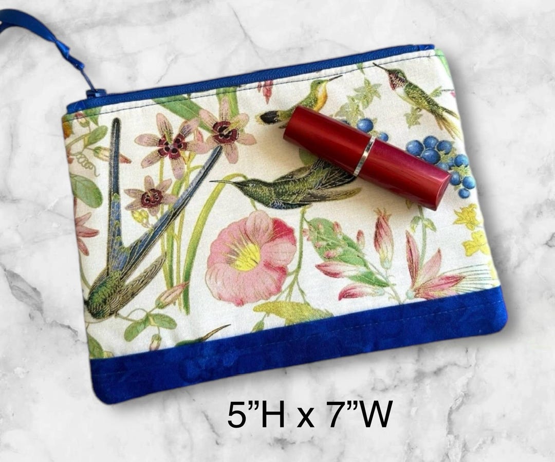 Hummingbird Fabric Zipper Pouch, Gift for Hummingbird Lover, Bird Coin ...