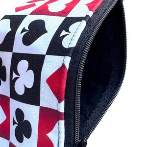 Playing Card Suit Fabric Zipper Coin Purse for Coins, Padded Zipper Bag ...