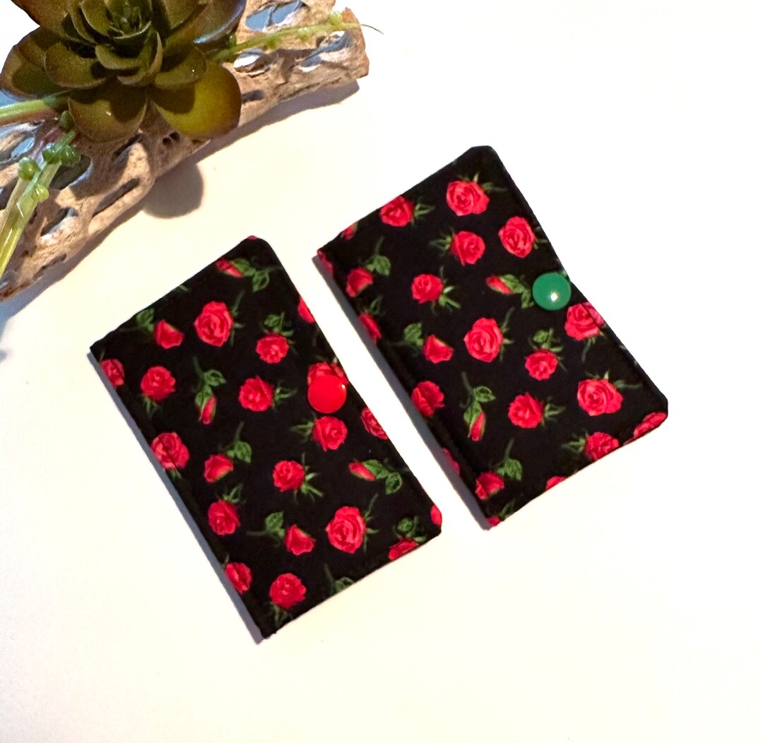 Red Rose Needle Wallet, Handmade Needle Book, Fabric Sewing Accessory ...
