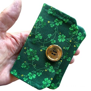 Shamrock Fabric Card Holder Wallet for Women, Credit Card Holder, Irish ...
