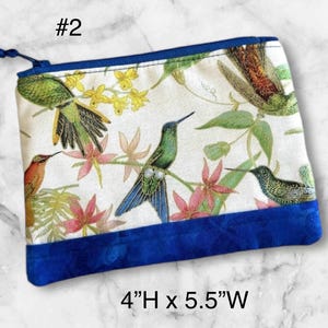 Hummingbird Fabric Zipper Pouch, Gift for Hummingbird Lover, Bird Coin ...