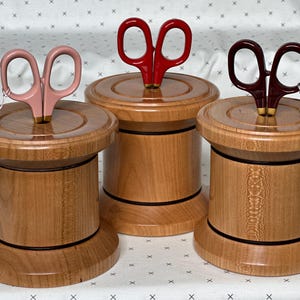 Beautiful Smaller "tiny Town" Single Hole Spool Scissor Holder for ...