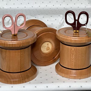 Beautiful Smaller "tiny Town" Single Hole Spool Scissor Holder for ...