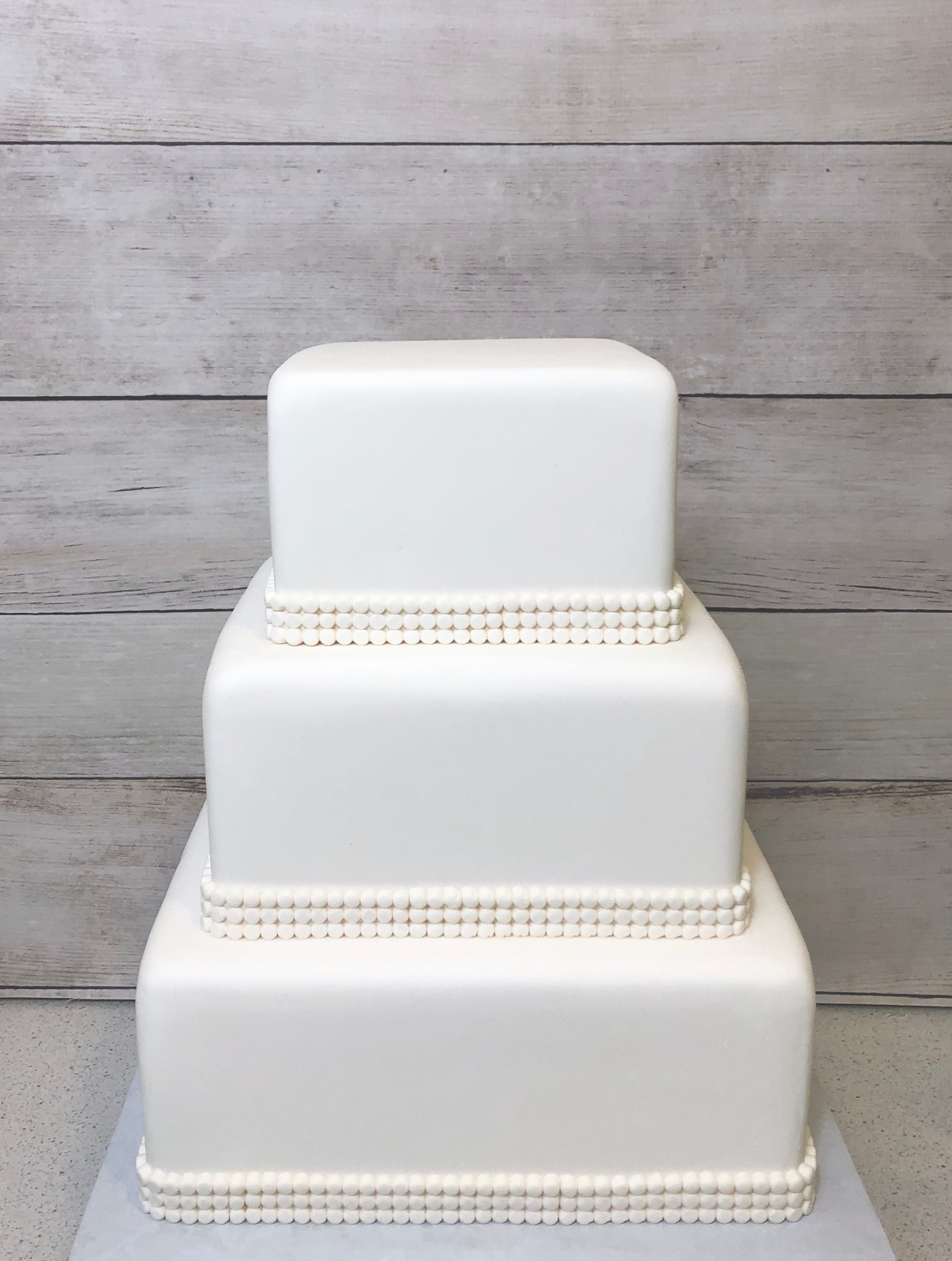 Plain White Square Wedding Cake