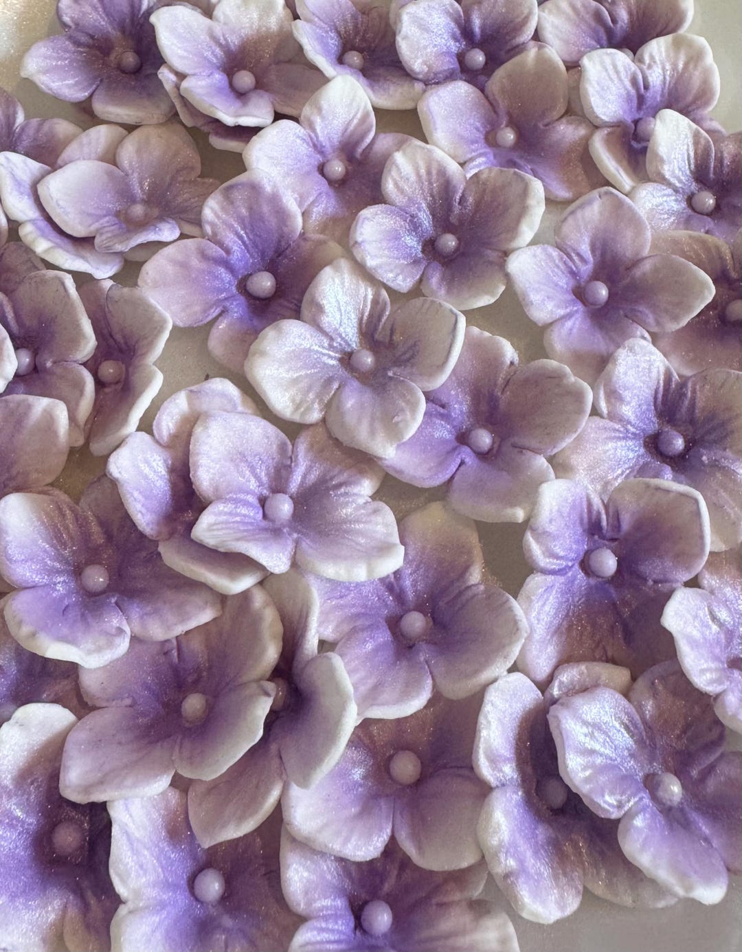 24 Purple Fondant Hydrangea, Hydrangea Cupcake Toppers - Etsy