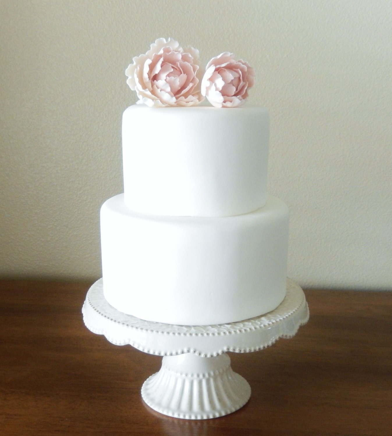 Simple White Two Tier Wedding Cake
