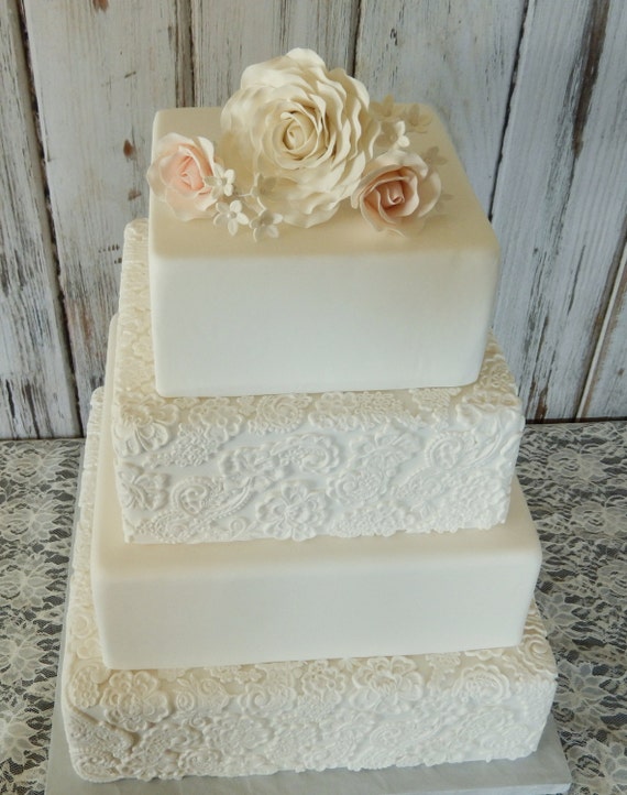 Four Tier Square Wedding Cakes