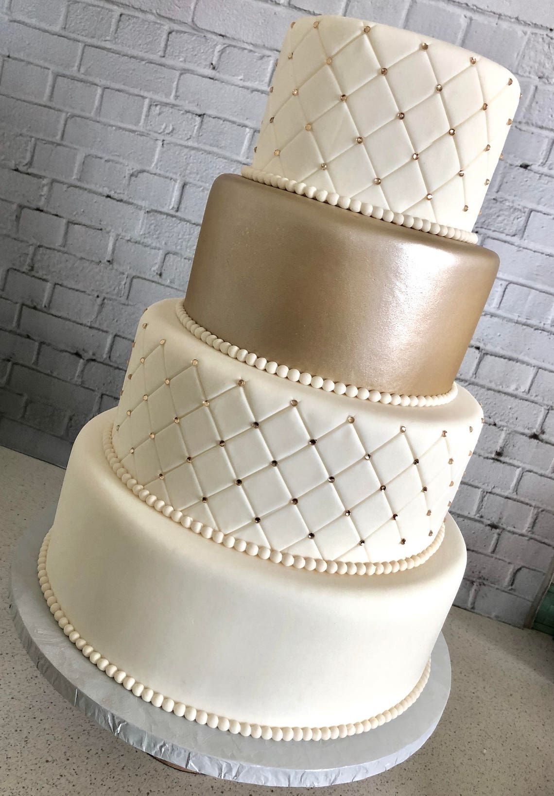 Fake Wedding Cake Four Tier Fondant Wedding Cake Fake - Etsy