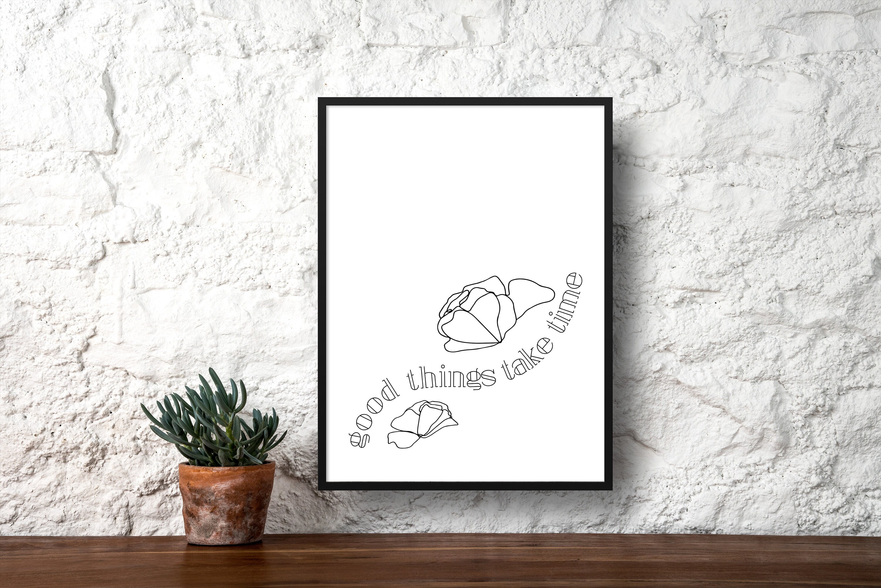 Good Things Take Time Typography Digital Art Print, Motivational Quote ...