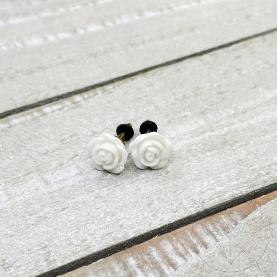Small Rose Flower Plugs for Gauged Ears: 14g 12g 10g 8g 6g 4g - Etsy