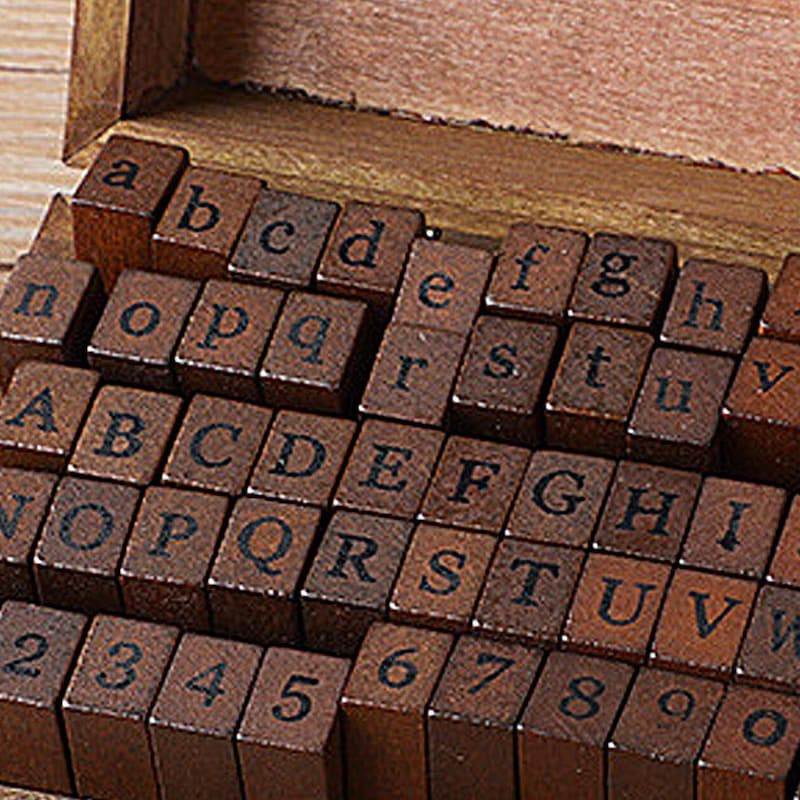 Wood Alphabet Stamp Set - Etsy