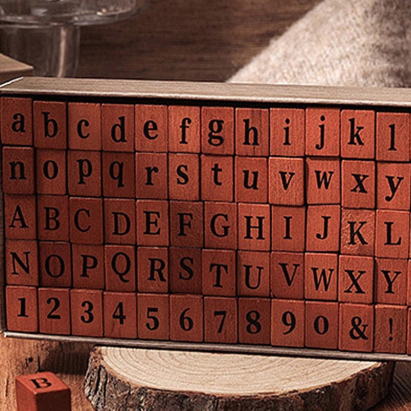 Wood Alphabet Stamp Set - Etsy