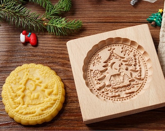 Christmas Wood Cookie Stamp - Etsy