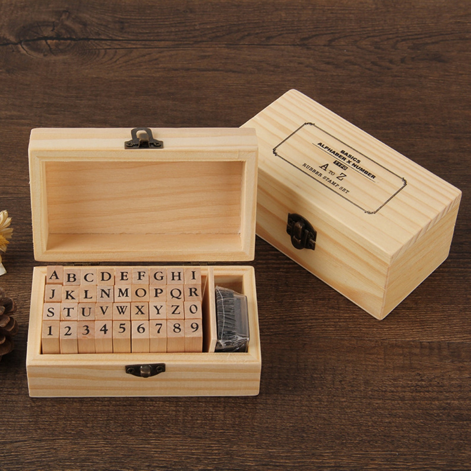 Alphabet & Number Wood Rubber Stamp Set Capital Letter Stamp - Etsy