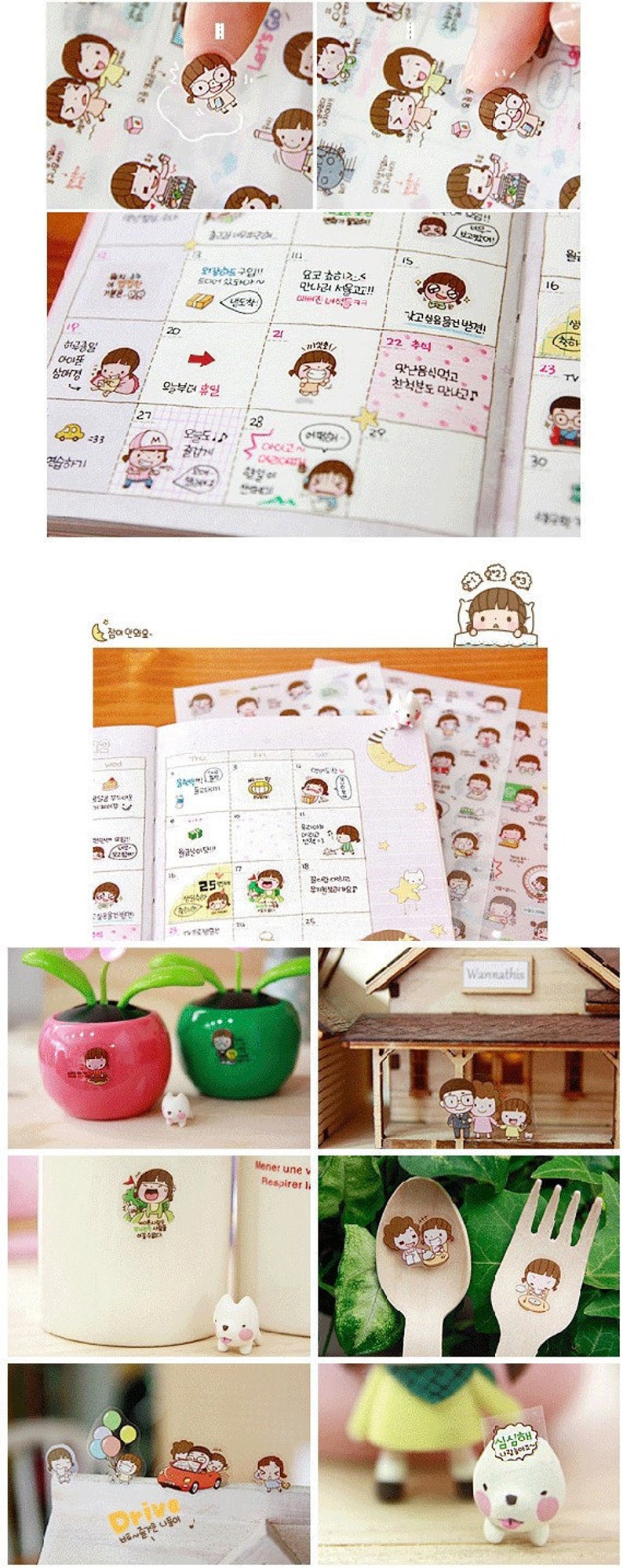 Korea Momoi Cute Little Girl Stickers Set Deco Sticker DIY - Etsy