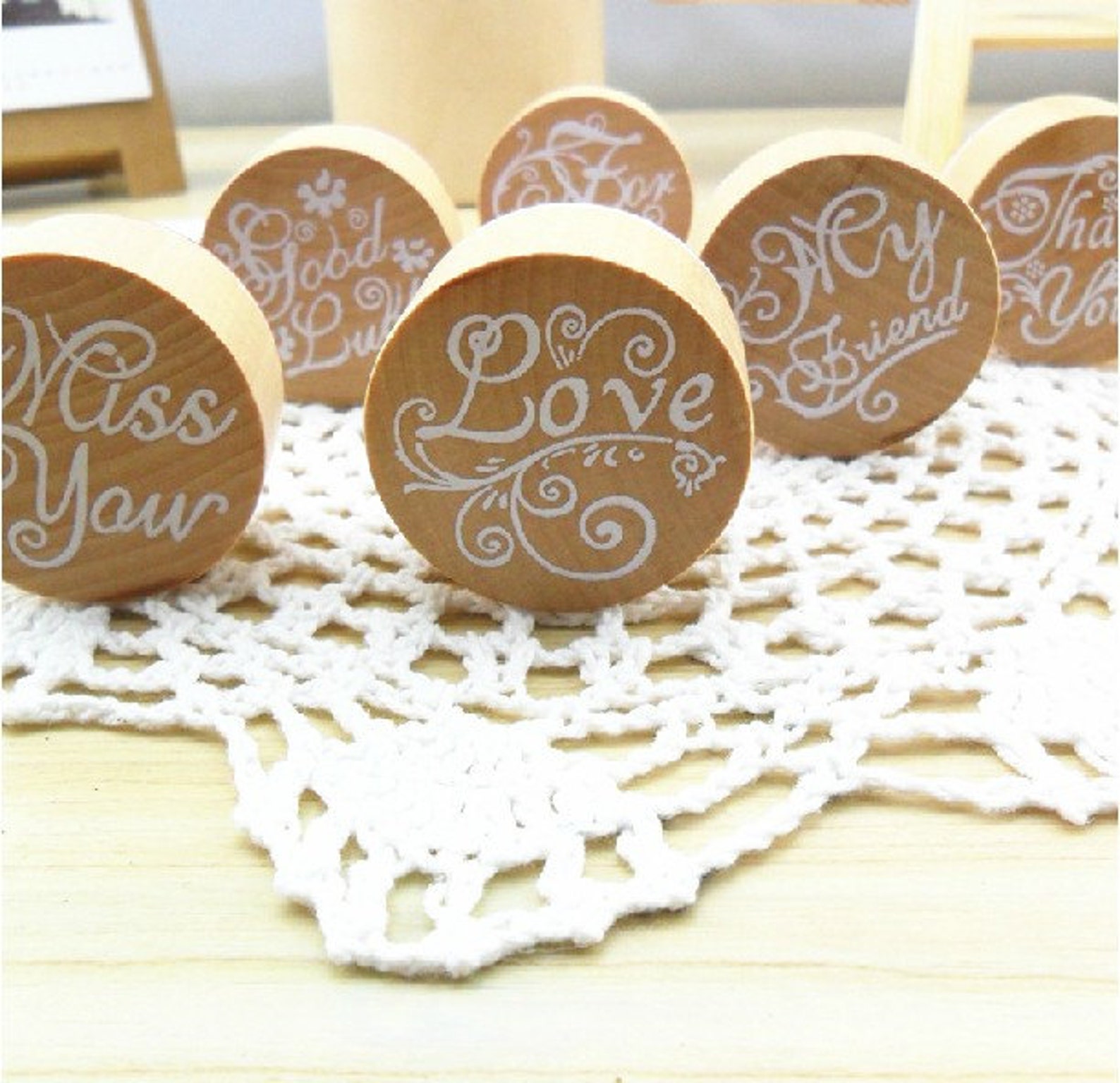 1 Piece Blessing Words Stamp Wooden Rubber Stamp Diary Stamp - Etsy UK