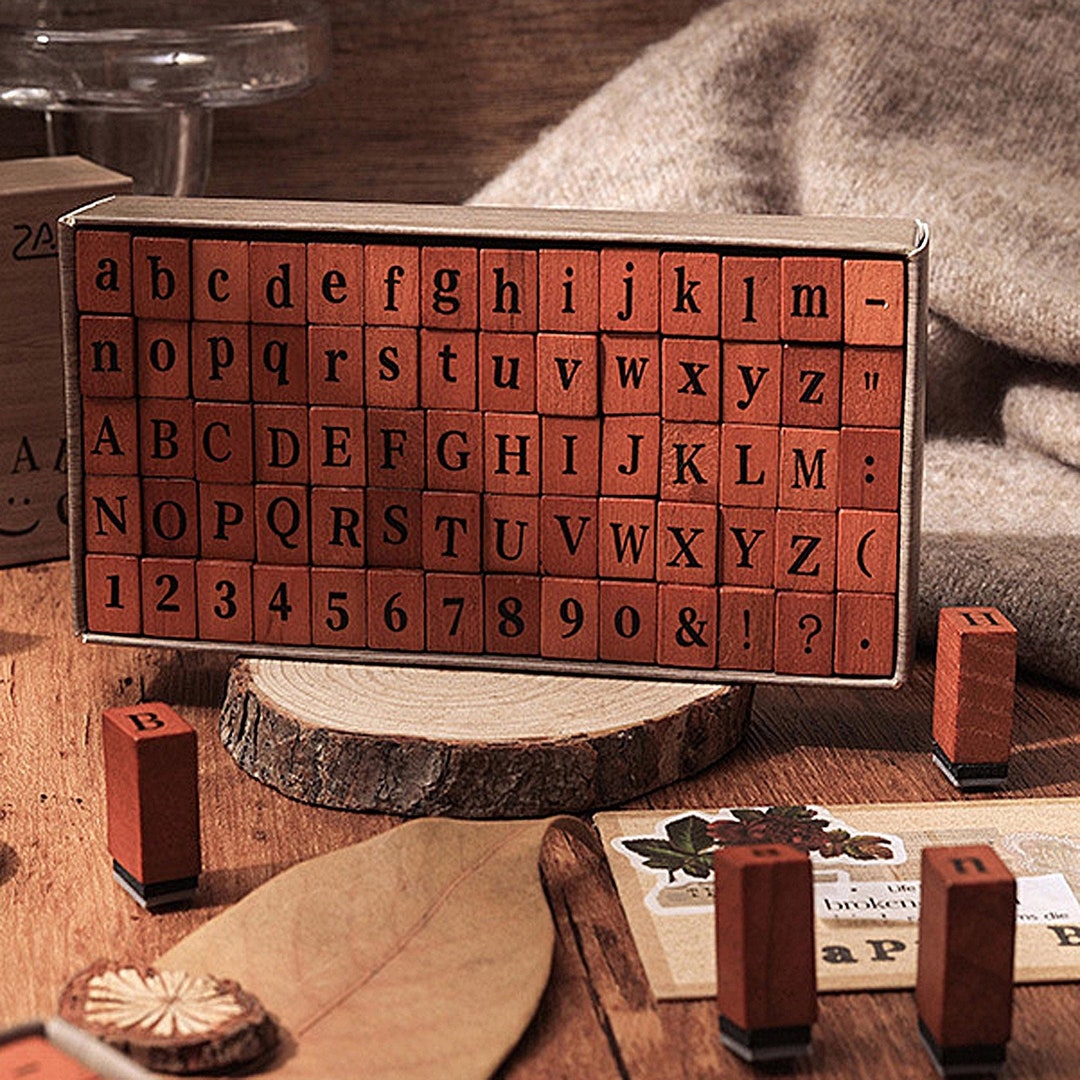 Alphabet Number Rubber Stamps: 70 Piece Journal Planner Set - Etsy