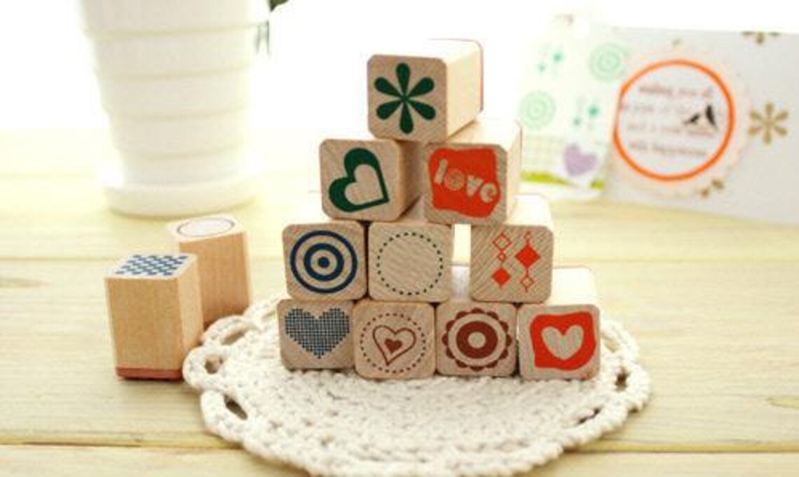 Simple Pattern Stamps Rubber Stamps Korean Stamps - Etsy