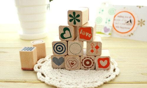 Simple Pattern Stamps Rubber Stamps Korean Stamps - Etsy