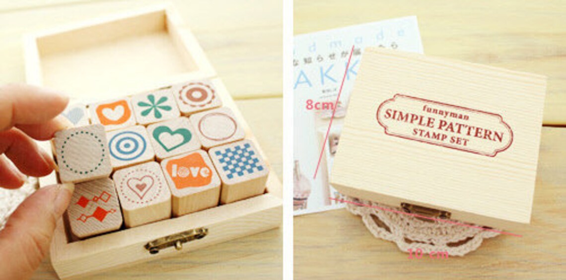 Simple Pattern Stamps Rubber Stamps Korean Stamps - Etsy