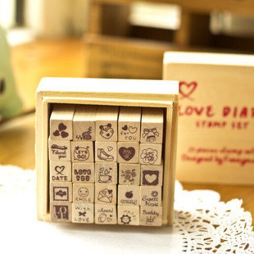 Korean Cat Stamp Set Diary Stamps Wooden Stamps 40 - Etsy